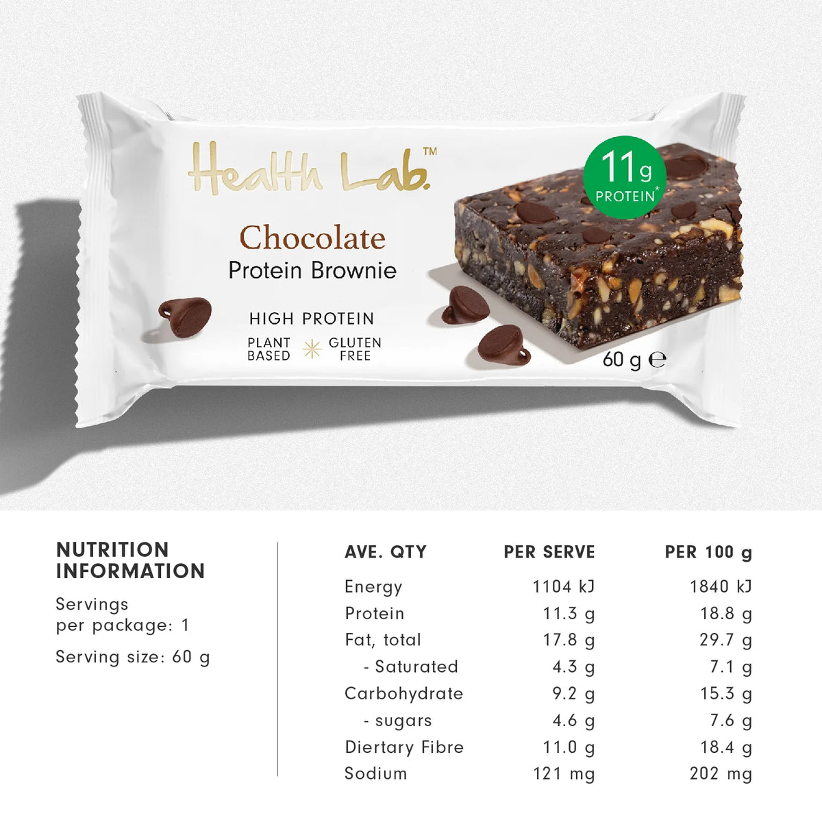 Health Lab - Chocolate Protein Brownie 60g – Rita's Farm Produce