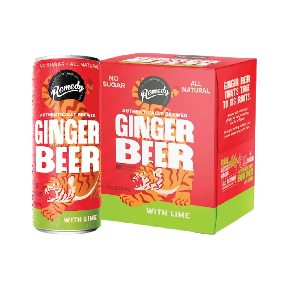 Remedy - Ginger Beer With Lime 4x250ml – Rita's Farm Produce