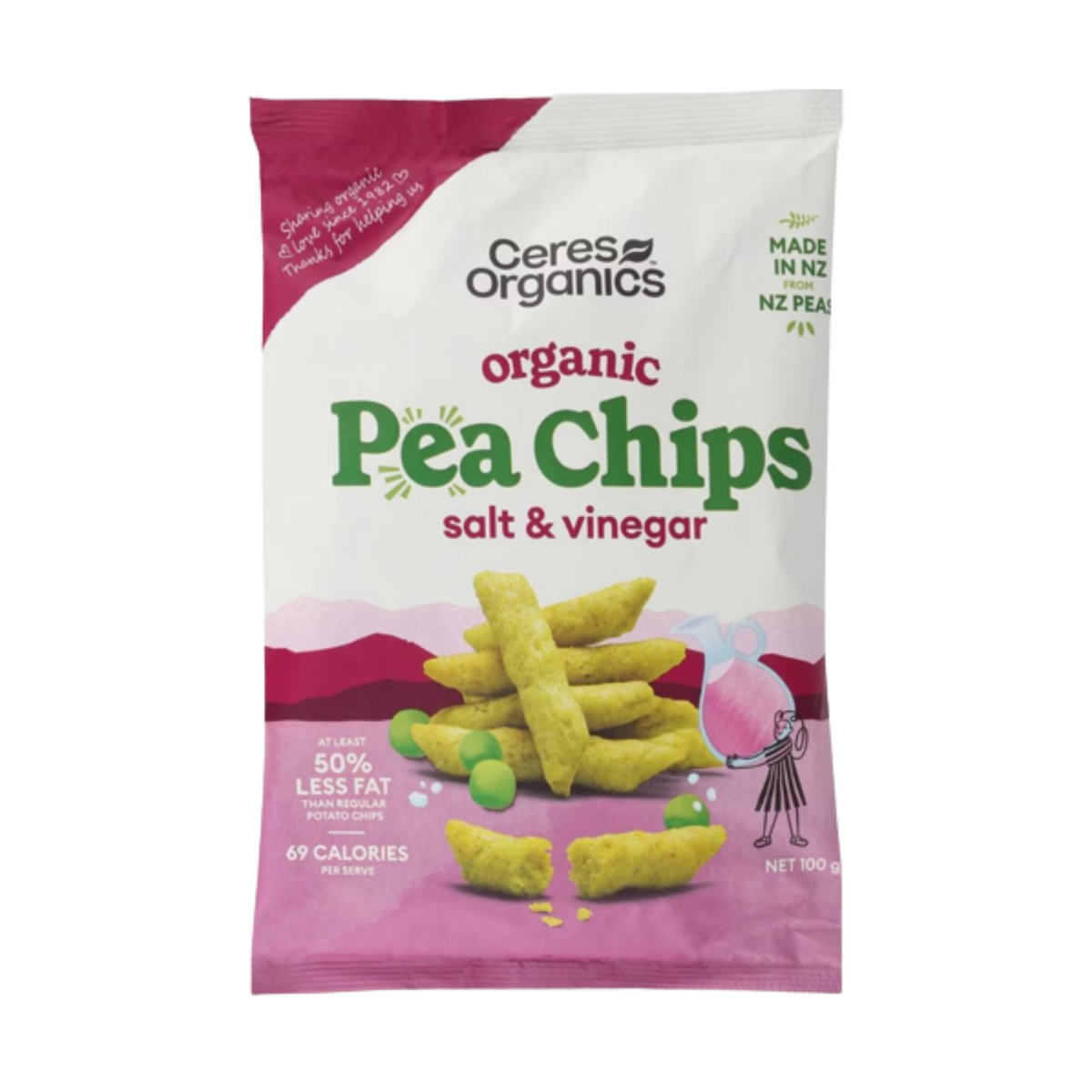 Ceres Organics - Pea Chips Salt & Vinegar 100g – Rita's Farm Produce