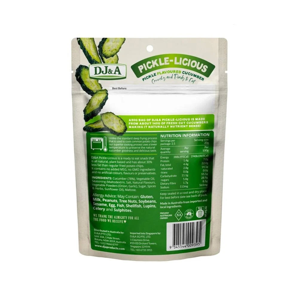 DJ&A - Pickle-Licious Pickle Flavoured Cucumber 50g – Rita's Farm Produce