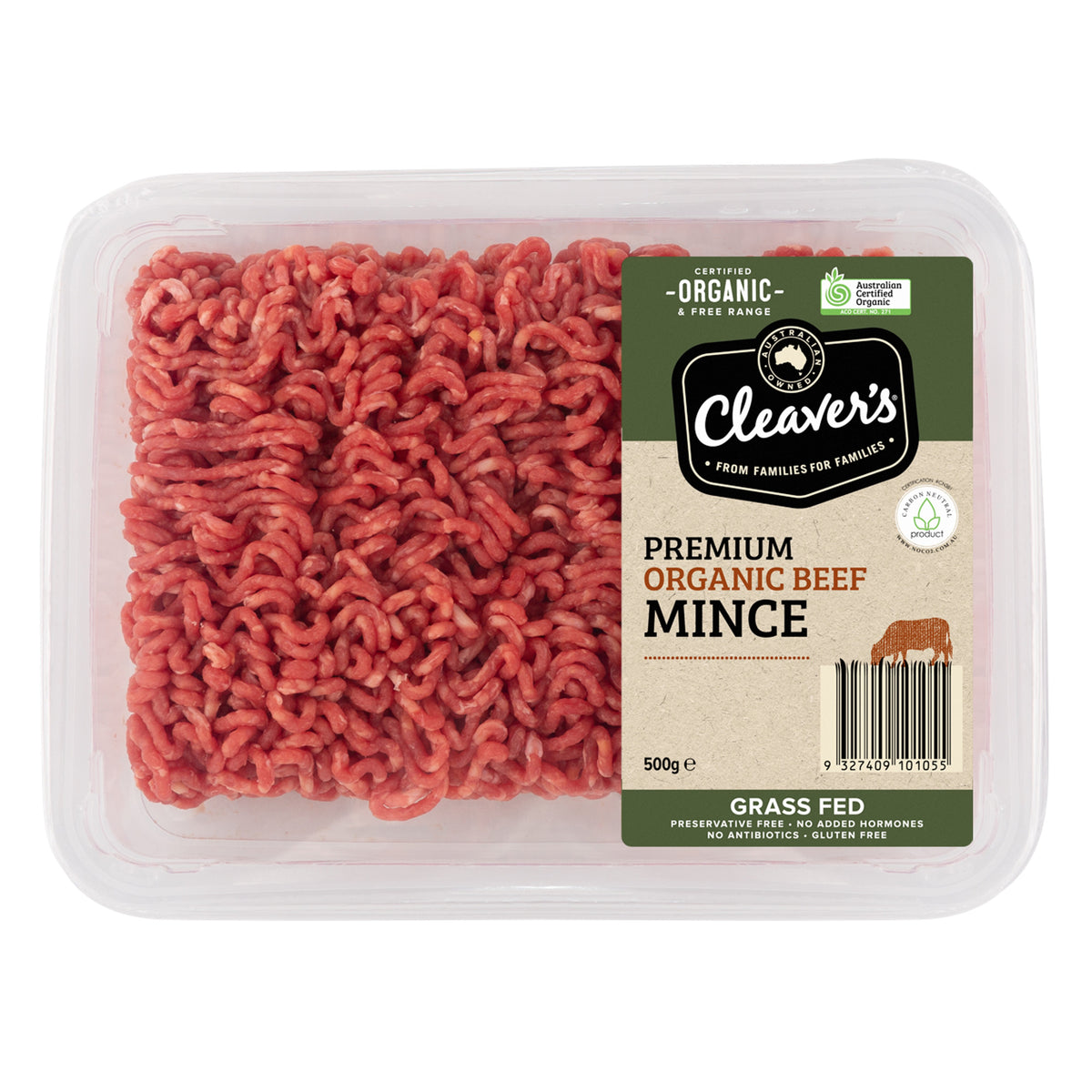 Cleavers - Organic Beef Premium Mince 500g – Rita's Farm Produce